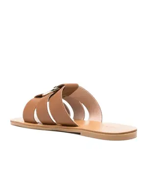 Liu Jo Logo Plaque Leather Slides