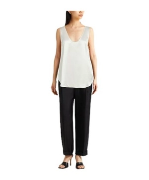 Max Mara Solid Satin Sleeveless Top
