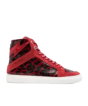 Zadig&Voltaire Zv1747 High Flash Panelled Sneakers - Red