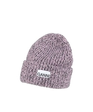 GANNI Thickened Knit Beanie - Gray