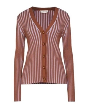 Tory Burch Two-tone Lightweight Knit Top - Brown