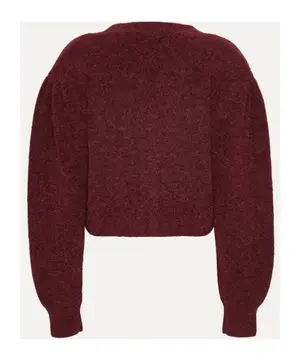 ROTATE BY BIRGER CHRISTENSEN Knitted Puff Sleeve Cardigan With Rosette Detail