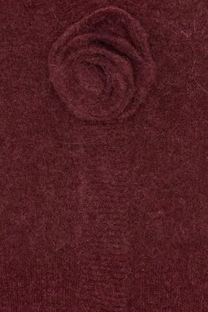 ROTATE BY BIRGER CHRISTENSEN Knitted Puff Sleeve Cardigan With Rosette Detail