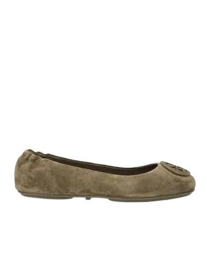 Tory Burch Minimalist Solid Color Leather Shoes - Green