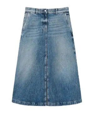 TWINSET Denim Midi Skirt - Blue