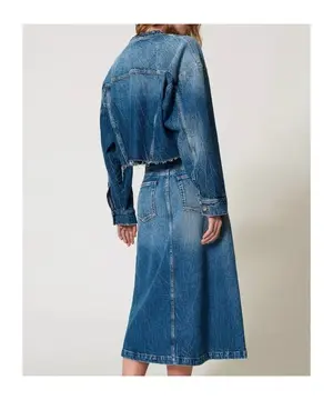 TWINSET Denim Midi Skirt