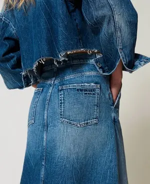 TWINSET Denim Midi Skirt