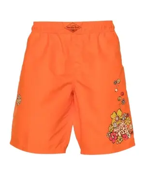 Martine Rose Board Floral-print Swim Shorts - Orange