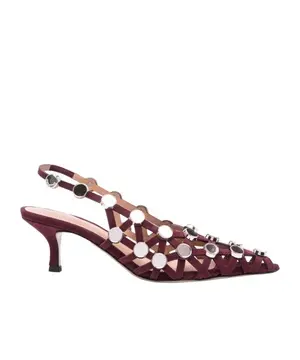 Attico 50mm Grid Slingback Pumps