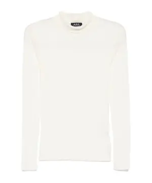 A.p.c. High Neck Long Sleeve Top - White
