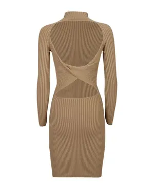 DION LEE Twist Cut-out Ribbed Dress