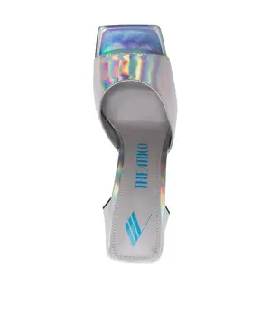Attico Devon 115mm Iridescent Mules - Gray