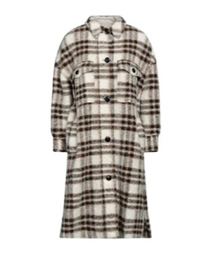 Isabel Marant Étoile Checked Long Sleeve Coat - Gray