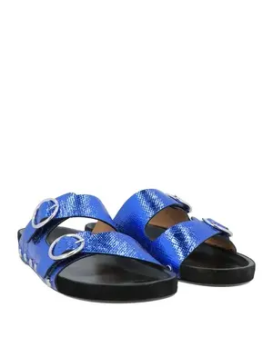 Isabel Marant Étoile Metallic Snakeskin-print Slides