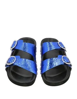 Isabel Marant Étoile Metallic Snakeskin-print Slides