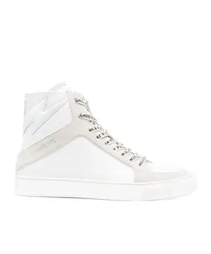Zadig&Voltaire High Flash Panelled Leather Sneakers - White