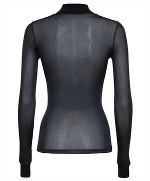 COURREGES Logo Patch High Neck Long Sleeve Top - Black