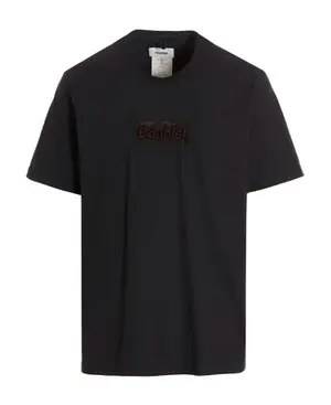 DOUBLET Logo-patch Organic Cotton T-shirt - Black
