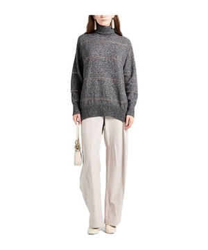 Brunello Cucinelli Long Sleeve Sequined Turtleneck Sweater
