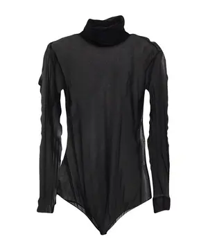 MAISON MARGIELA Solid High-neck Chiffon Jumpsuit - Black