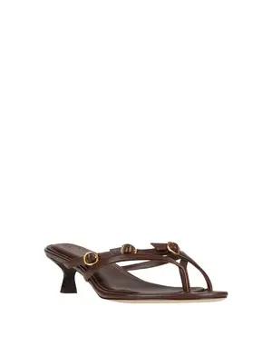Rag & Bone Leather Thong Sandals With Kitten Heel