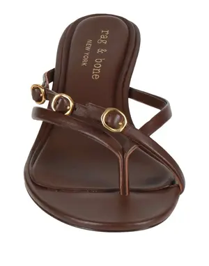 Rag & Bone Leather Thong Sandals With Kitten Heel