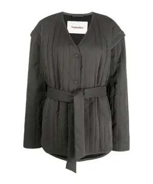 Nanushka Quilted Belted Jacket - Black