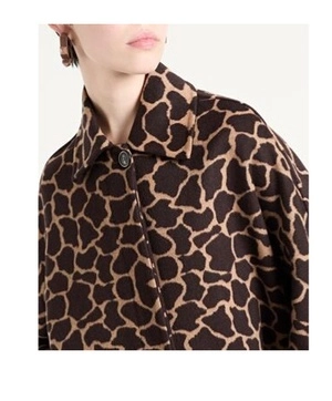 Max Mara Stylish Leopard Print Minimalist Coat