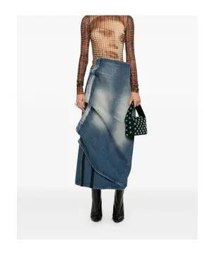Y/project Denim Midi Skirt