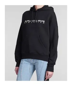 MUGLER Logo Detailed Drawstring Hoodie