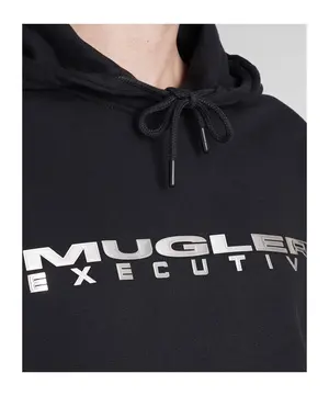 MUGLER Logo Detailed Drawstring Hoodie