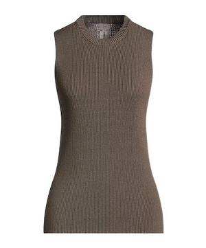 Rick Owens Minimalist Solid Wool Knit Vest - Brown