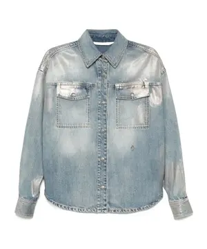 Palm Angels Curved Hem Shirts For Women