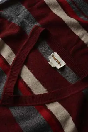 DIESEL® Striped V-neck Jumper