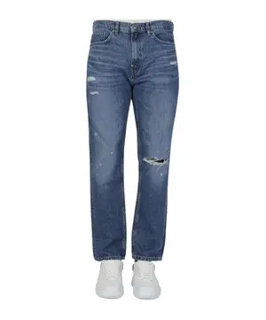 Hugo Boss Straight Leg Distressed Jeans