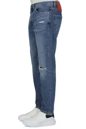 Hugo Boss Straight Leg Distressed Jeans