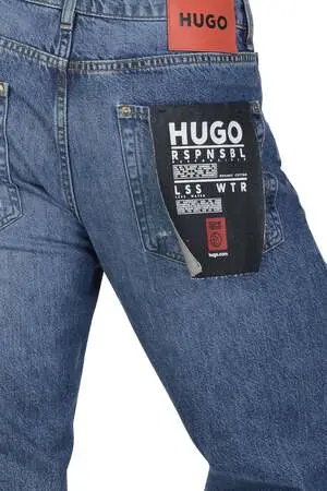 Hugo Boss Straight Leg Distressed Jeans