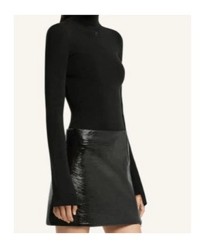 COURREGES Courrèges Interlock Mock Neck Jumper With Ac Logo - Black