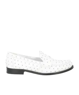 Tory Burch Minimalist Solid Color Loafers - White