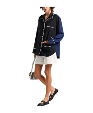 Marni Two-tone Cool Wool Long-sleeve Shirt