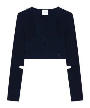 COURREGES Courrèges Scuba Ribbed Cropped Jacket