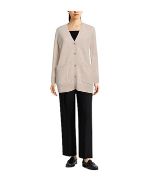 Max Mara Solid Wool Cardigan With Sequins