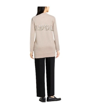 Max Mara Solid Wool Cardigan With Sequins
