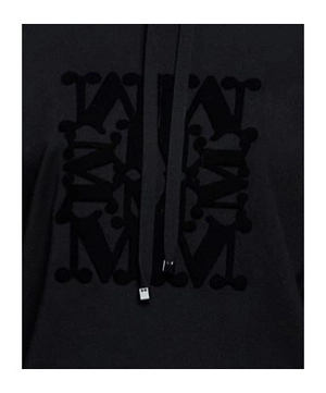 Max Mara Printed Wool Hooded Top - Black