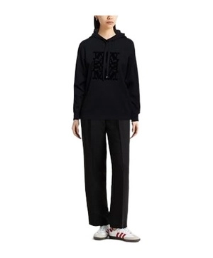 Max Mara Printed Wool Hooded Top - Black