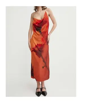Stine Goya Abstract Floral Print Sleeveless Maxi Dress With Chain Detail And Open Back