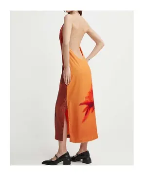 Stine Goya Abstract Floral Print Sleeveless Maxi Dress With Chain Detail And Open Back