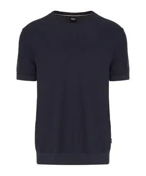 Hugo Boss Crewneck Short-sleeved Knitted Jumper - Black