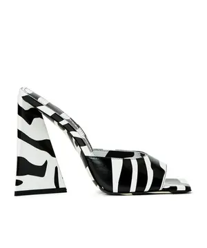 Attico Devon Zebra-print 115mm Mules
