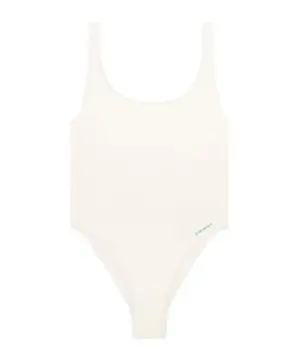 SPORTY  RICH Sporty & Rich Carla Logo-print Swimsuit - White